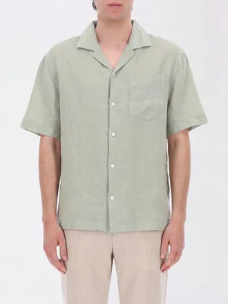 HUGO BOSS Chemise de bowling &agrave; manches courtes en lin avec col cubain