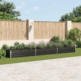 vidaXL Vidaxl - Lit sur&eacute;lev&eacute; de jardin Acier galvanis&eacute; 480x80x45 cm Anthracite