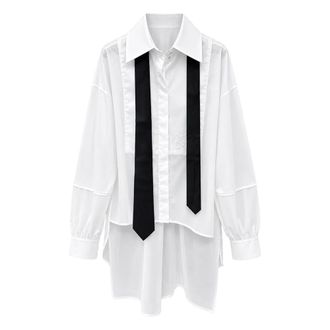 Elisabetta Franchi Langes asymmetrisches Hemd - - Blouses & Shirts - Damen - Wei&szlig; - L