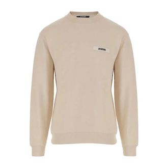 Jacquemus SweaT-shirt col rond avec &eacute;cusson logo - Homme - Sweatshirts et sweats &agrave; capuche - Beige - Taille: M