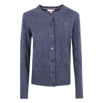 Tommy Hilfiger Soft Wool Cardi - - Knitwear - Damen - Blau - XS