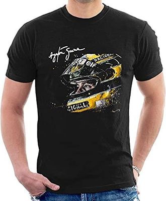 PRING Ayrton Senna Tribute T-Shirt Helmet Tee Mens Tees Black XL