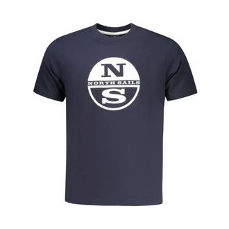 North Sails Homme, Tops, Bleu, Taille: 3XL Cotton Crew Neck T-Shirt