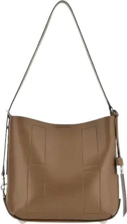 Hogan Femme, Sacs, Beige, Taille: ONE Size Sac Hobo en Cuir Beige