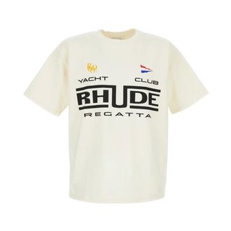 Rhude Homme, Tops, Beige, Taille: M T-shirt dinspiration vintage