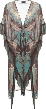 Miss Bikini Femme, Vestes, Brun, Taille: ONE Size Kaftan &agrave; franges