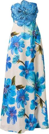 Adrianna Papell Abendkleid Bead Dupioni Long Dress Ein farbenfrohes und romantisches tr&auml;gerloses Abendkleid
