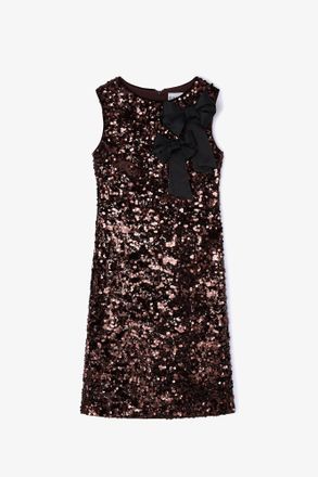 Ganni Robe midi &agrave; sequins marron - Taille 36 - Pour Femme