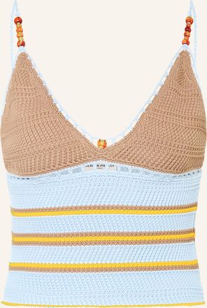 Claudie Pierlot Claudie Pierlot H&auml;keltop Mit Schmuckperlen blau