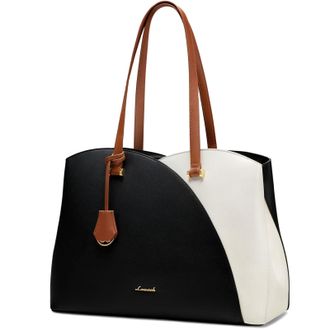 Lovevook Handtasche Damen Gro&szlig;, 17 Zoll Laptop Shopper Tasche Arbeitstasche B&uuml;rotasche, PU Leder Handbags for Women Schultertasche Lehrertasche Tote Bag f&uuml;r Ar