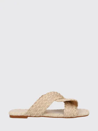 Castaner Mules Padme en raphia tress&eacute; avec talon bas
