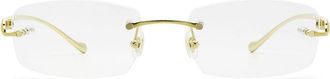 Cartier Sonnenbrille mit rechteckigem Gestell - Gold