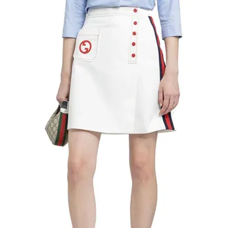 Gucci Womens White Polyester Mini Skirt