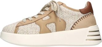 Hogan Femme, Chaussures, Beige, Taille: 40 EU Baskets en cuir et tissu