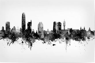 artboxONE Poster 60x40 cm St&auml;dte Santiago de Chile Skyline Black - Bild Santiago de Chile Chile Cityscape