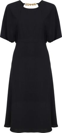 Ipekyol Womens with Metalic Accessory Dress, Black, 42