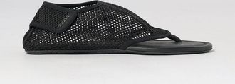 Alaia Flache Sandalen aus Mesh-Nylon mit perforiertem Design und Klettverschluss