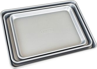Viking Premium 3-teiliges Antihaft-Backblech-Set, hergestellt ohne PFAS, schwere aluminisierte Stahl-Backbleche mit verst&auml;rktem Eisenrahmen, 33, 38 und 45 cm