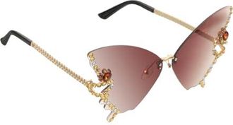 BESPORTBLE Des Lunettes De Soleil Stupéfier Sans Monture Polarisé Lunettes De Soleil Femmes Pour Mode Cadre Fantaisie Lunettes Coloré Rétro Décoratives Métal