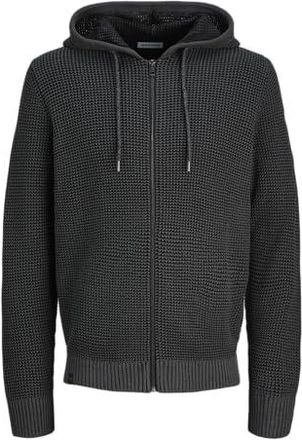 Jack & Jones Zip Hoodie Jjethan Knit Sweat &agrave; Capuche zipp&eacute;, Noir, M Homme