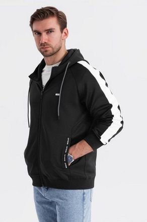 Ombre Sweatjacke Herren-Kapuzenpulli mit Rei&szlig;verschluss und Paspel