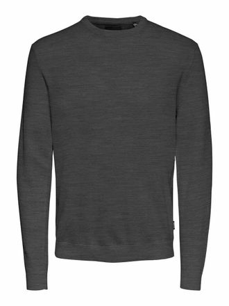 Only & Sons Herren ONSALEX 12 SOLID Crew Neck Knit Pullover, Dark Grey Melange, S