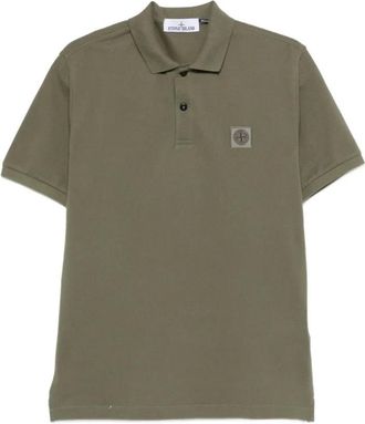 Stone Island Homme, Tops, Vert, Taille: M Compass Patch Polo
