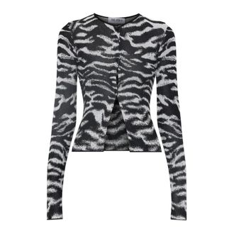 The Attico Cardigan mit Animal-Print - - Knitwear - Damen - Schwarzk - M