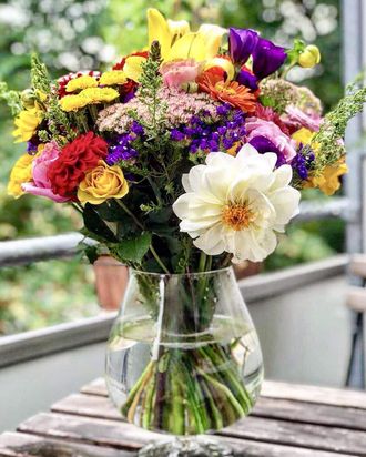 Maison Zoe Mundgeblasene und Handgefertigte Glasvase Napoleon - 23cm hoch - Blumenvase - Deko & Hochzeit