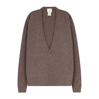 Alysi Femme, Pulls, Brun, Taille: 38 FR V-neck Tricots