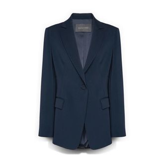 Elena Miro Strukturierter Blazer aus Cady - - Jackets - Damen - Blau - 2XL