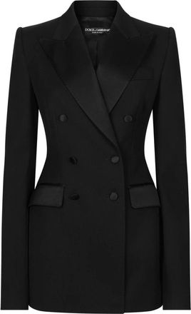 Dolce & Gabbana Femme, Vestes, Noir, Taille: 38 FR Blazer crois&eacute; sur mesure