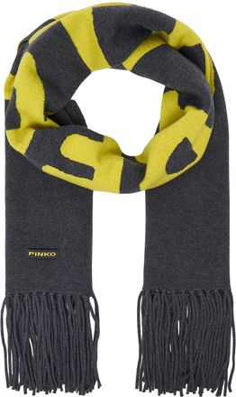 Pinko Schal PINKO Ojos Azules Sciarpa AI 24-25 BLK01 104313 A26I Grau