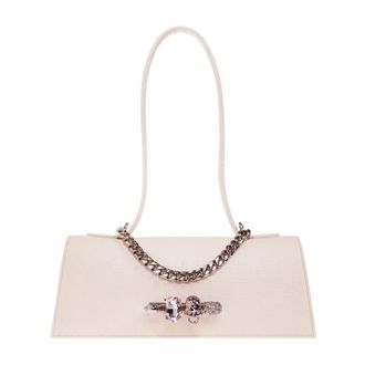 Alexander McQueen Jewelled Leather Bag - - Bags - Damen - Rosa - ONE SIZE