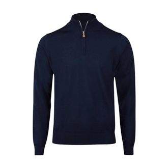 Stenstr&ouml;ms Klassischer Merinowoll-Halbzip-Pullover - - Knitwear - Herren - Blau - 3XL