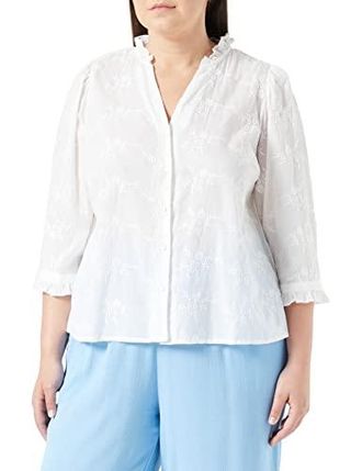 Vero Moda Curve Vmsala T-Shirt 3/4 WVN Btq Cur Chemise, Blanche-Neige, 48 Grande Taille Femme