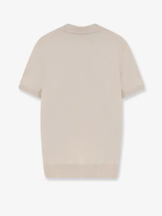 Loro Piana Womens Polo Shirt Ice Wish Beige Cotton Knitwear Sweater