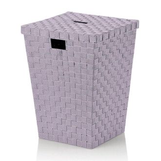 KELA W&auml;schekorb Alvaro - PP Kunststoff, lila, 40x40x52 cm, W&auml;schesammler mit Deckel