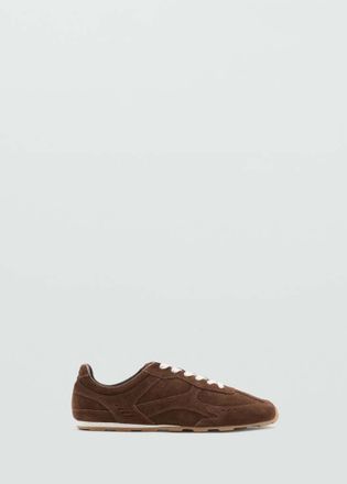 Mango Baskets cuir contraste chocolat - Femme - 35 - MANGO