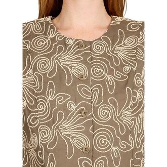 Object Veste sans manches brod&eacute;e en coton