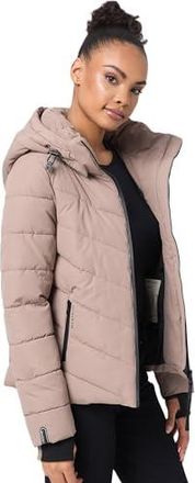 Marikoo Veste dhiver pour femme (XS-3XL) - Imperm&eacute;able, chaude, capuche amovible, coupe-vent - Veste matelass&eacute;e pour femme - Col montant, 4 poches, fermeture 