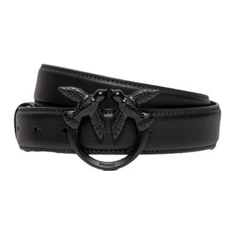 Pinko Pinko, Femme, Accessoires, Noir, Taille: XS Ceinture en cuir Love Berry Color Block