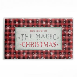 Stupell Industries Chad Barrett Magic of Christmas Red Plaid Printed Plush Bathroom Floor Mat, Design by Chad Barrett, 30 x 0,8 x 18 cm
