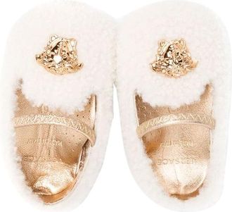Versace Shearling Ballet Flat - White