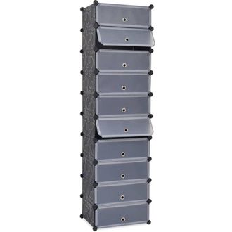 vidaXL Armoire &agrave; chaussures avec 10 compartiments Noir