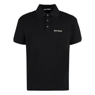 Palm Angels Cotton-Piqu&eacute; Polohemd - - Tops - Herren - Schwarzk - XL
