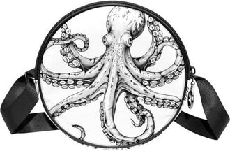 Generic Petit sac &agrave; bandouli&egrave;re Circle pour femme, petit sac &agrave; bandouli&egrave;re avec fermeture &eacute;clair, bretelles r&eacute;glables, sac &agrave; main rond d&eacute;contract&eacute; pour femmes