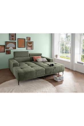 Livetastic Ecksofa, Dunkelgr&uuml;n, Textil, Uni, 4-Sitzer, L-Form, 200x188 cm, R&uuml;cken echt, Wohnzimmer, Sofas & Couches, Wohnlandschaften, Ecksofas