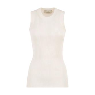 Sportmax Spxtione Rippstrick-Weste - - Tops - Damen - Wei&szlig; - S