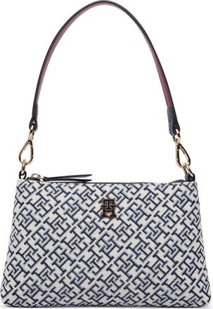 Tommy Hilfiger Handtasche Tommy Hilfiger Th Jacquard Mini Shoulder Bag AW0AW19006 Blau